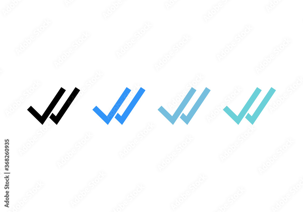 Double check icon. Simple double check sign vector illustration. Stock ...