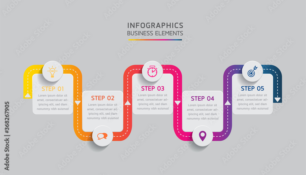 Vector elements for infographic. presentation and chart. steps or ...