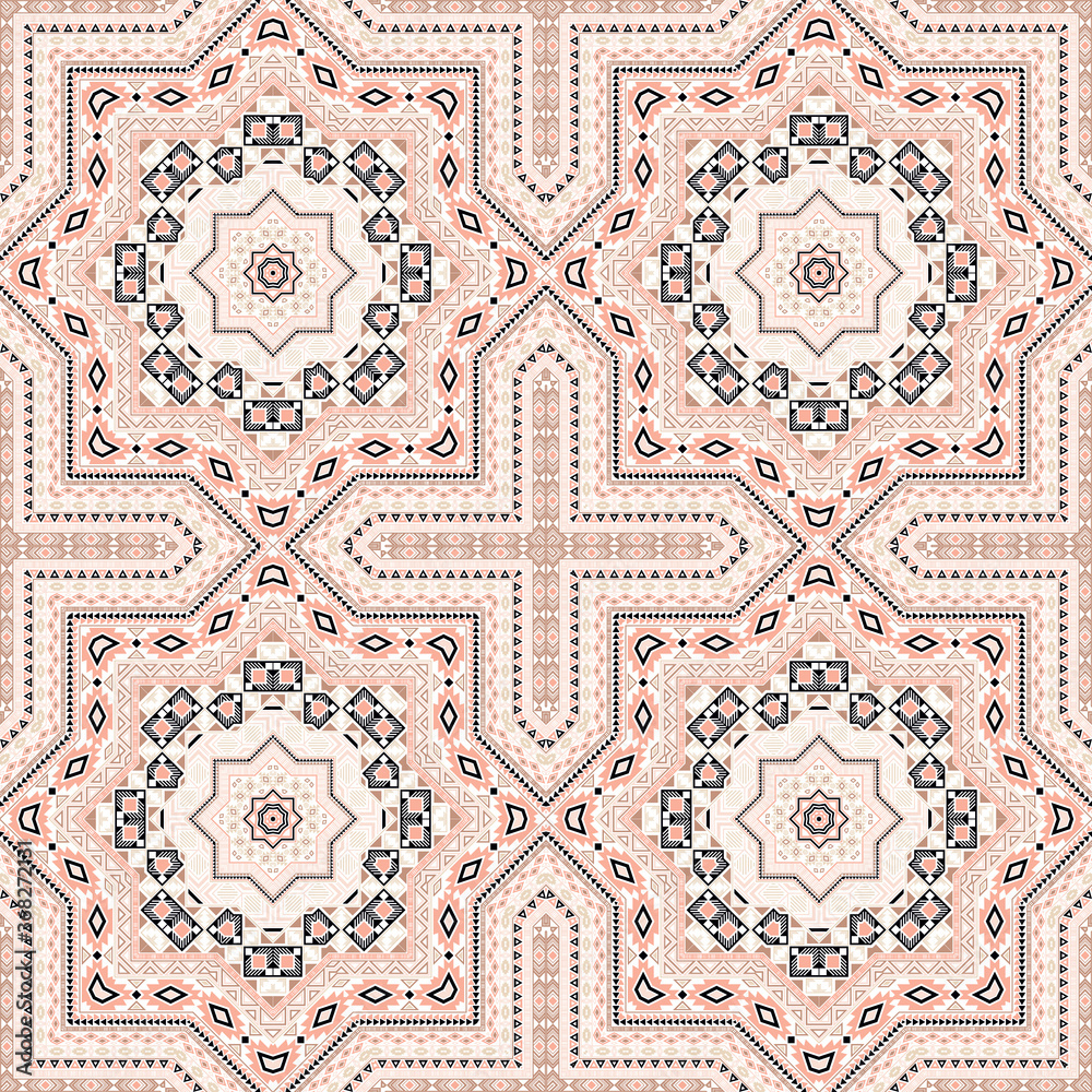 Elegant italian maiolica tile seamless pattern. Ethnic structure vector ...