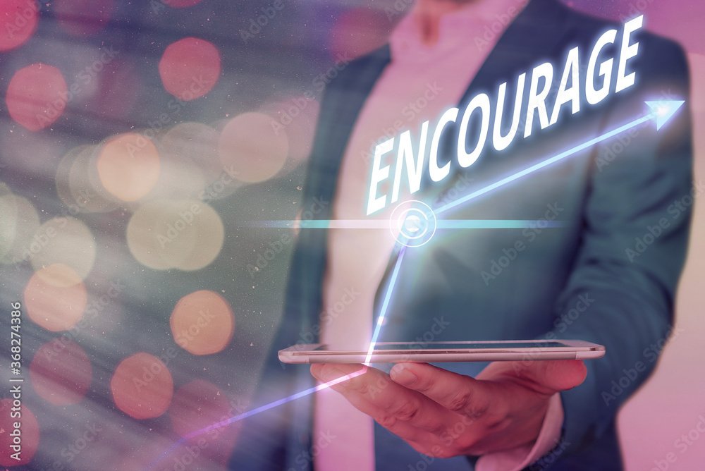 Word writing text Encourage. Business photo showcasing to inspire with ...