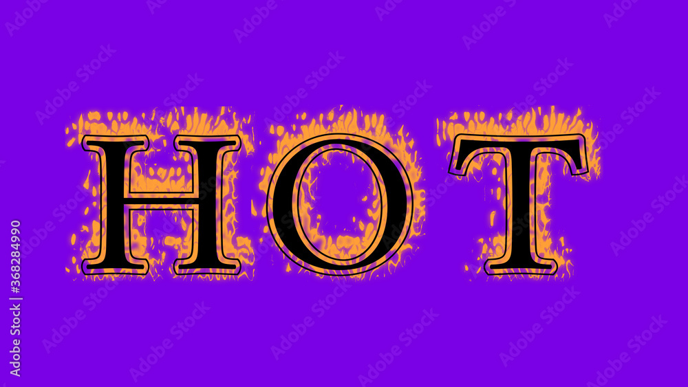 hot fire text effect violet background. animated text effect with high ...