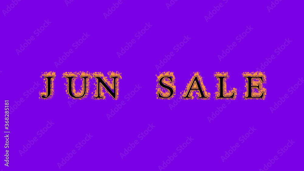 jun sale fire text effect violet background. animated text effect with ...