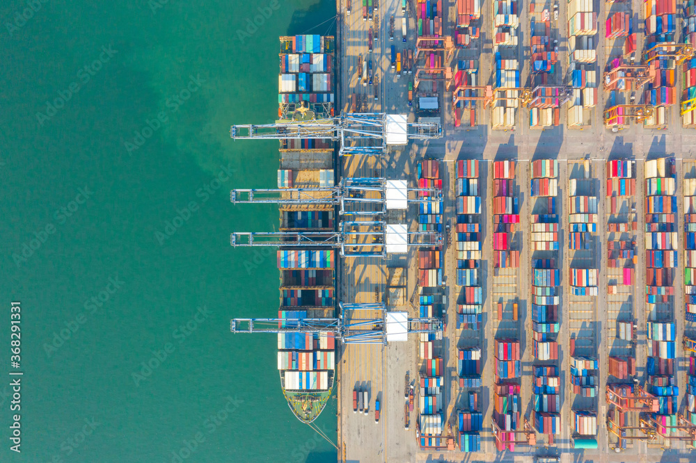 Container , container ship in export and import business and logistics ...