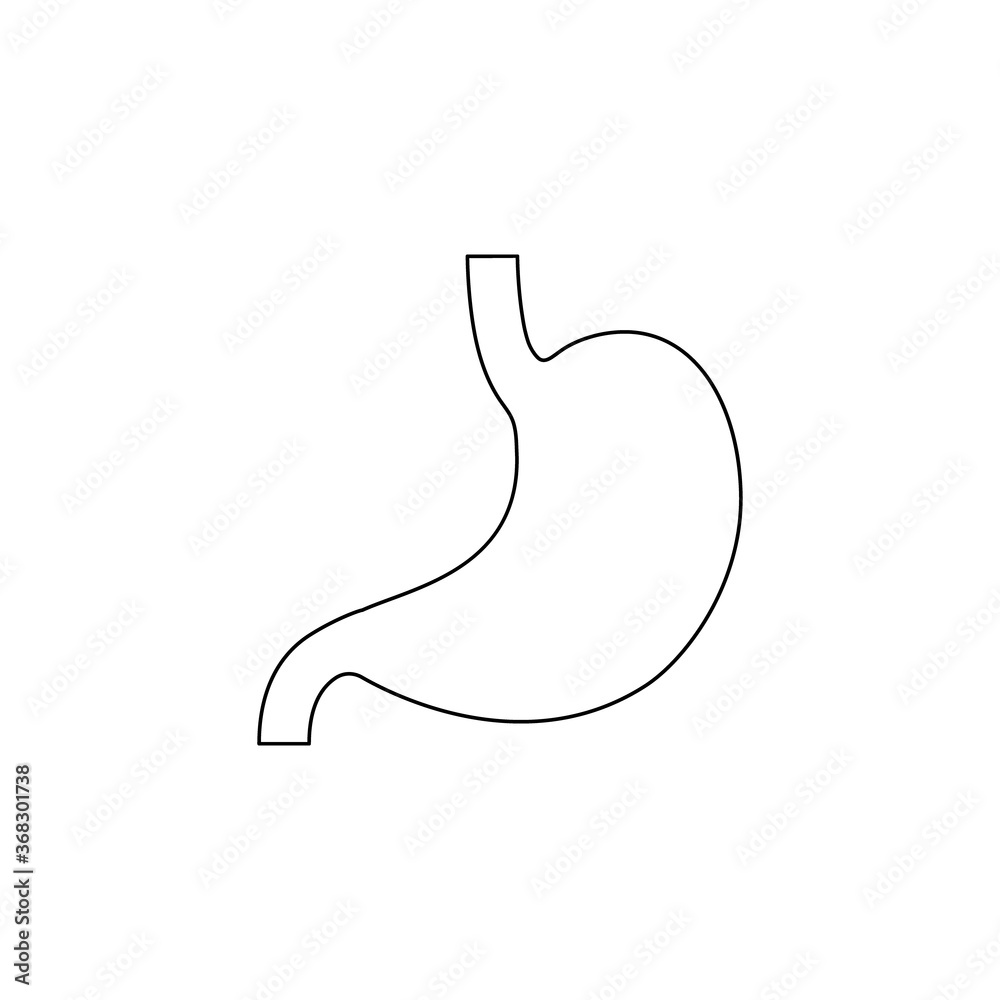 Stomach line icon. People stomach black shape vector illustration ...