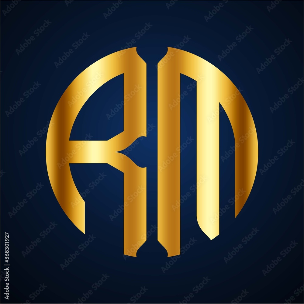 initials golden circle RM Stock Vector | Adobe Stock
