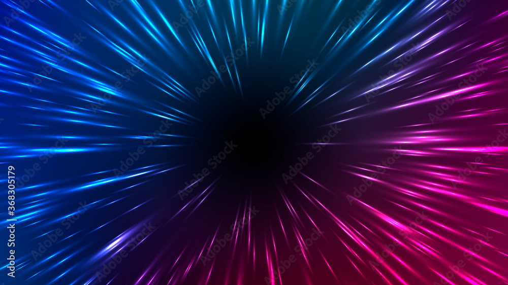 Vector illustration of faster than light (FTL) interstellar or ...
