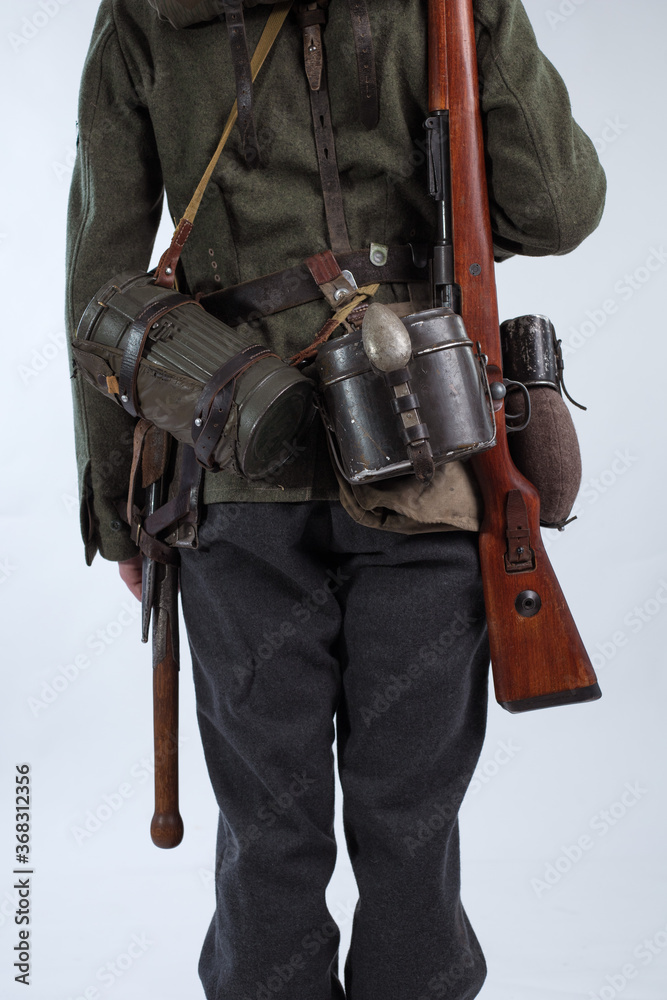 Male actor reenactor in historical uniform as an officer of the German ...