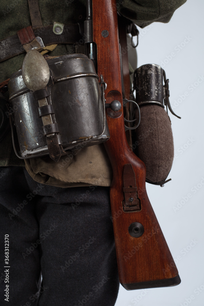 Male actor reenactor in historical uniform as an officer of the German ...