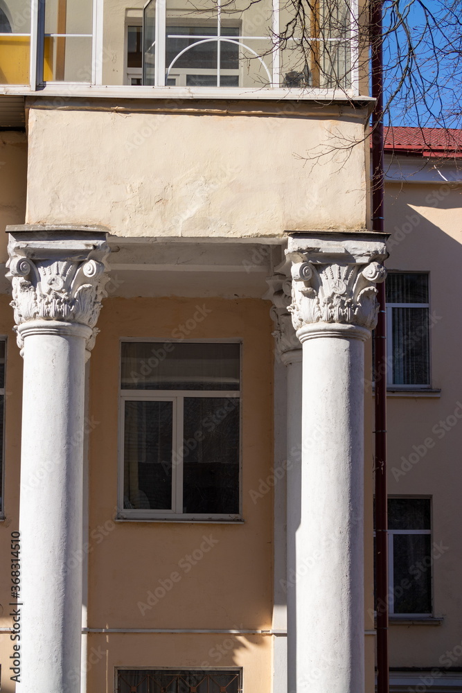 Elements of architecture of buildings, windows texture, arches, frames ...
