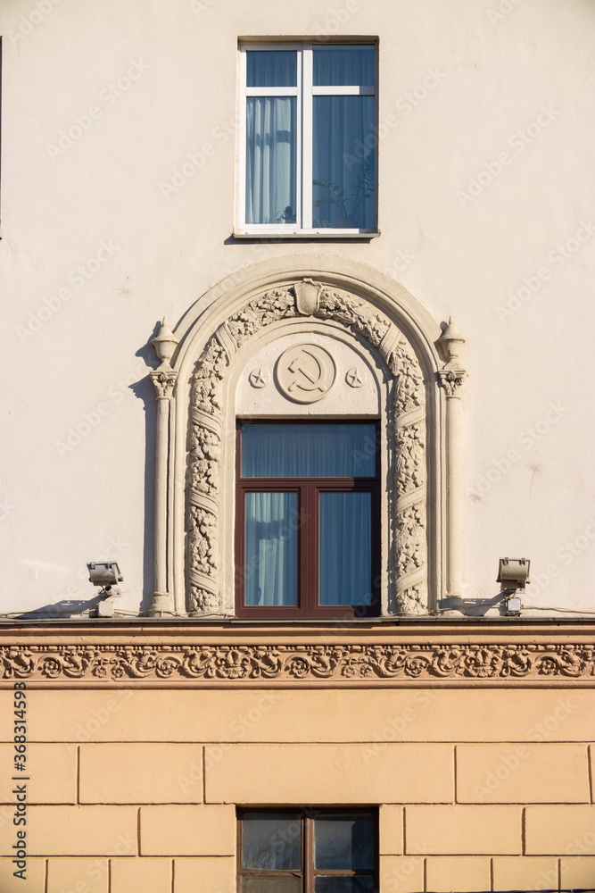 Elements of architecture of buildings, windows texture, arches, frames ...