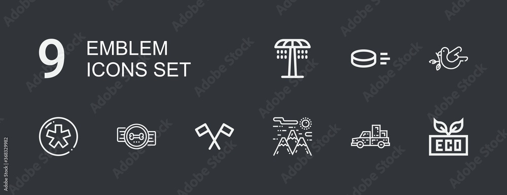 Editable 9 emblem icons for web and mobile Stock Vector | Adobe Stock