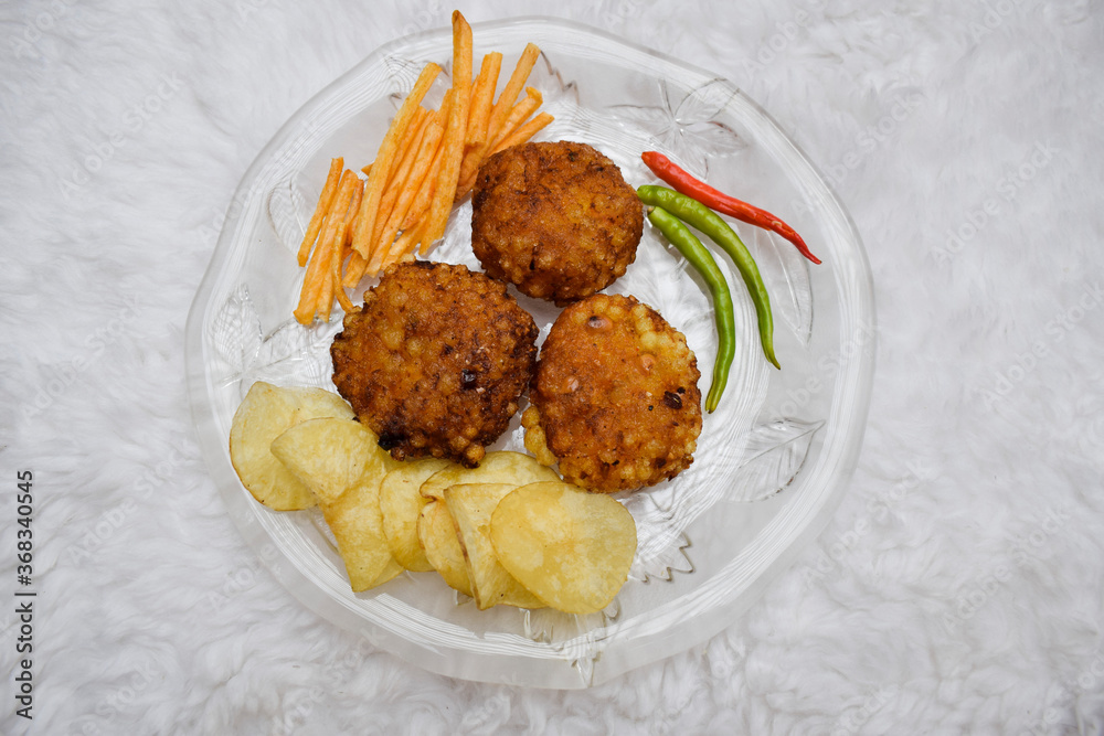 Delicious home cooked Sabudana or Sago vada a popular deep fried ...