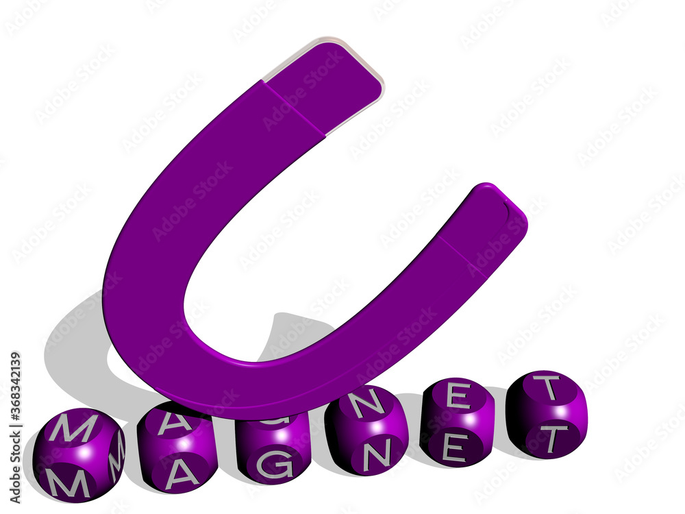 3D graphical image of MAGNET vertically along with text built by ...