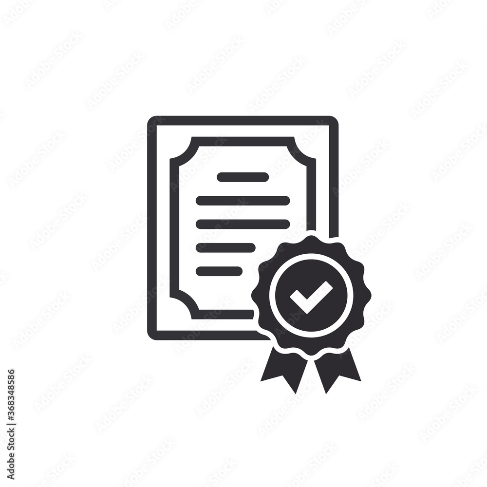 Сertificate icon. Vector certificate icon. License icon. Certificate ...