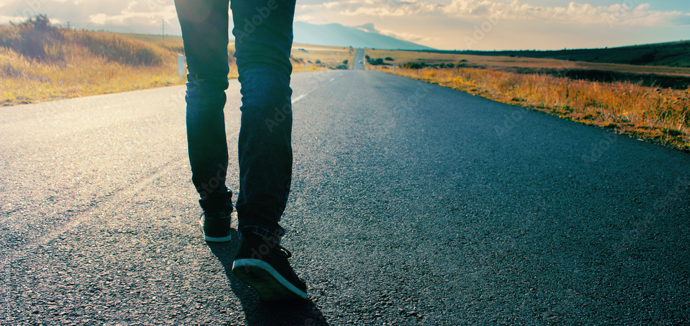 A person is ready to go in a new way and take a step towards a new ...
