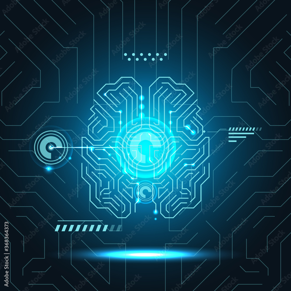 Flat artificial intelligence background Stock Vector | Adobe Stock
