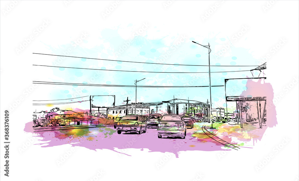Building view with landmark of Aktobe is a city on the Ilek River in ...