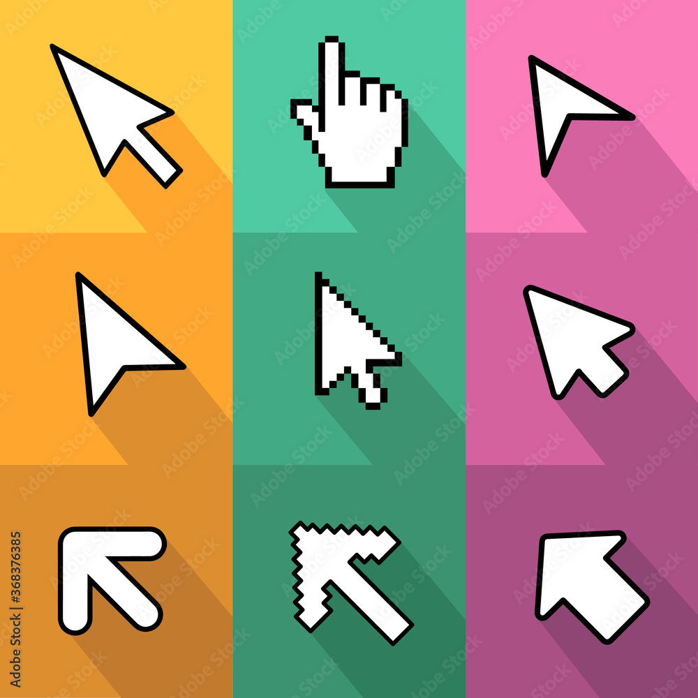 Cursor pack of nine Stock Vector | Adobe Stock