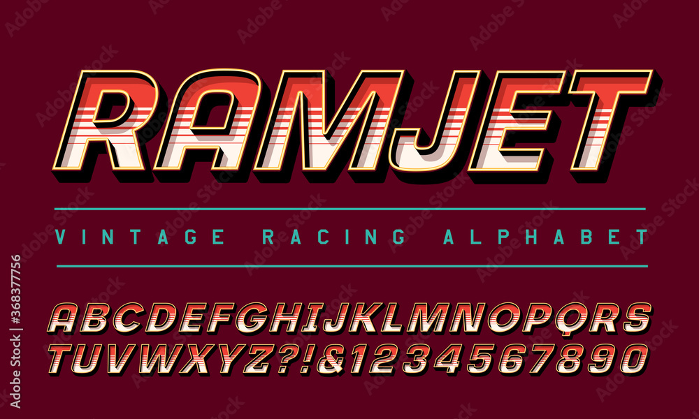 Racing Alphabet; Font for Motorsports or Airshow Logos or Vehicles ...
