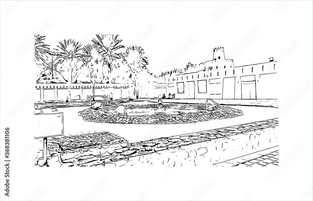 Building view with landmark of Al Ain, in the United Arab Emirates (UAE ...