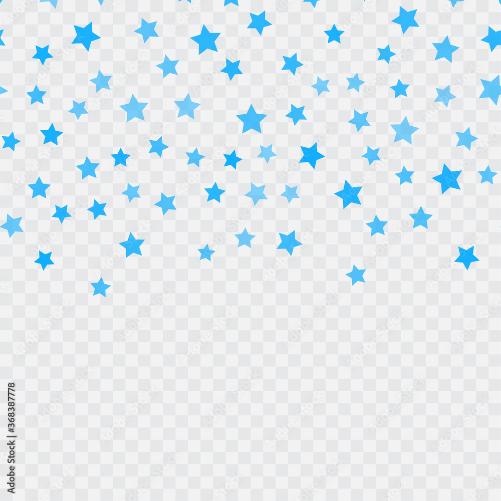 Falling blue stars on transparent background. Vector. Stock Vector ...