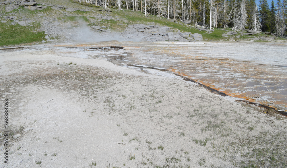 Late Spring in Yellowstone National Park: Turban Geyser of the Grand ...