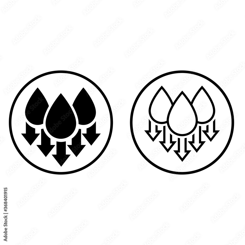 Humidity vector icon. Water level down illustration sign. moisture ...