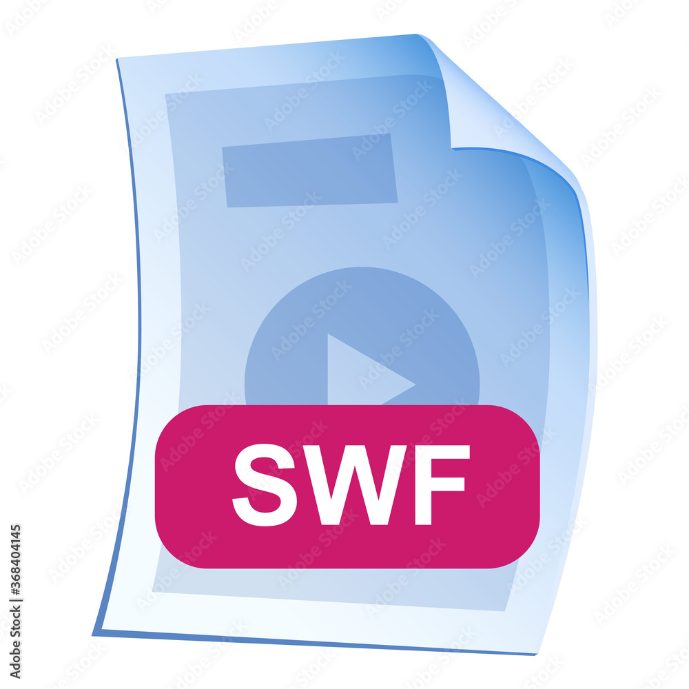 Video File format or file extension SWF icon for interface applications ...