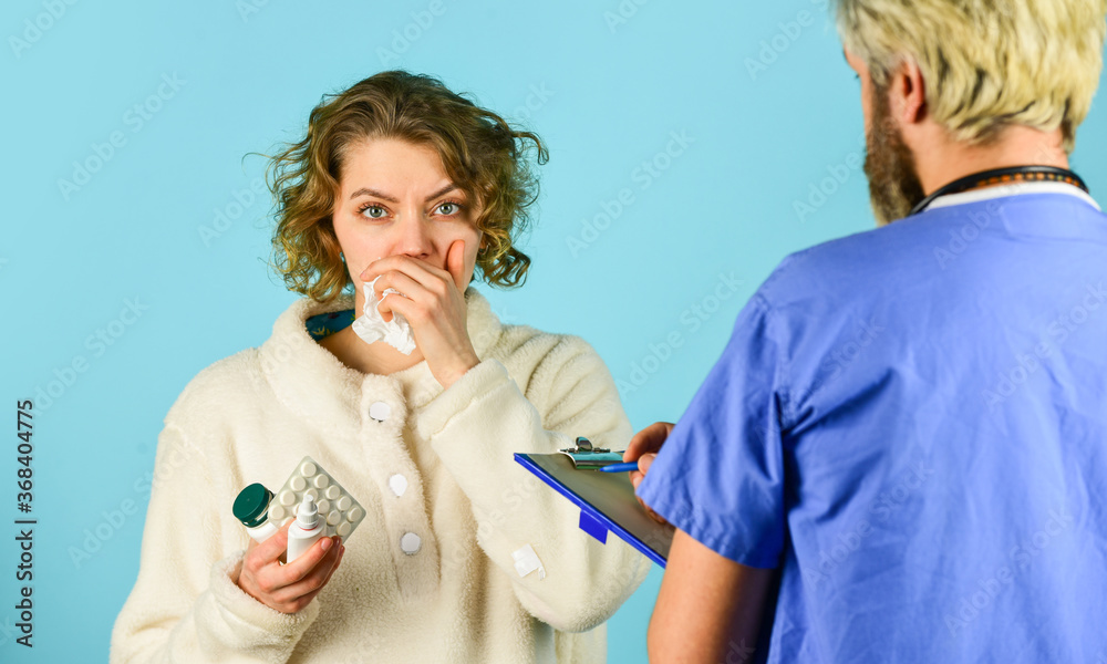 Diagnose concept. Ask for complaints. Medical treatment. Virus ...