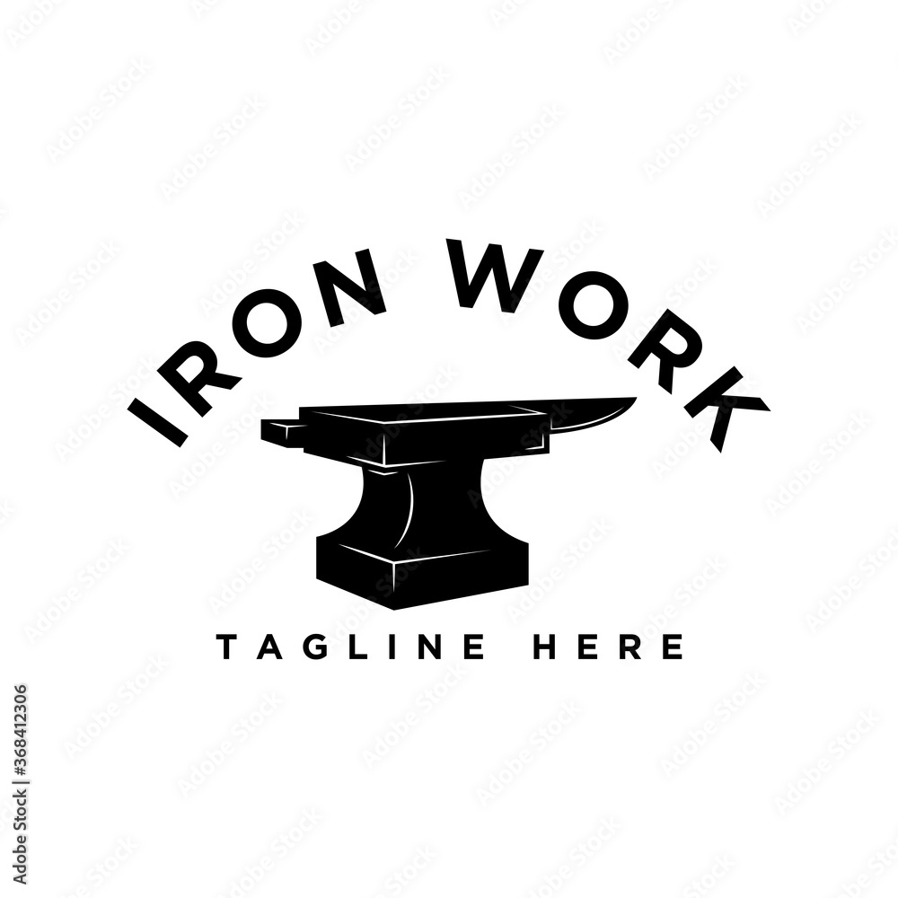 vintage iron work logo design Stock Vector | Adobe Stock