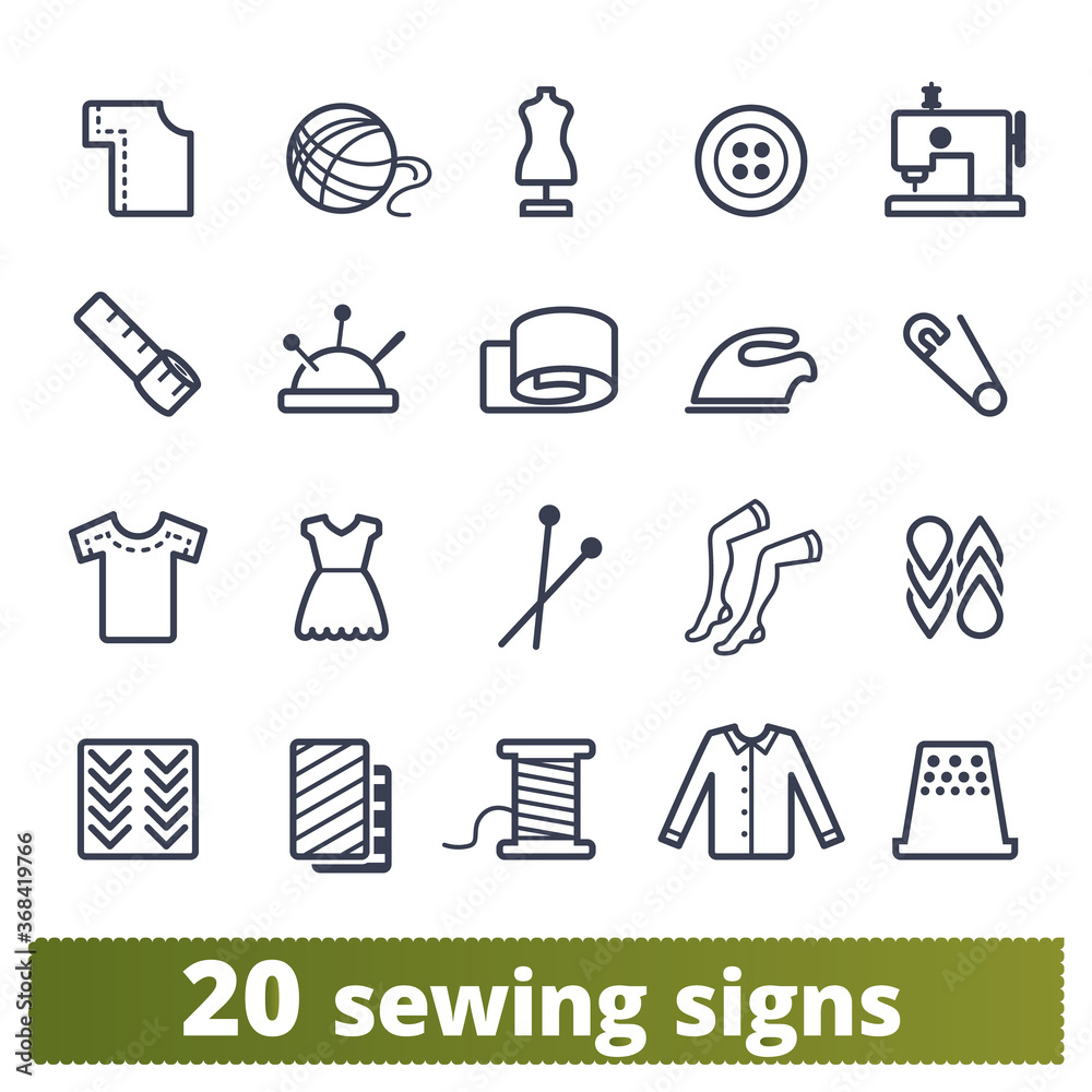 Fashion industry, atelier equipment, sewing and knitting, handicraft ...