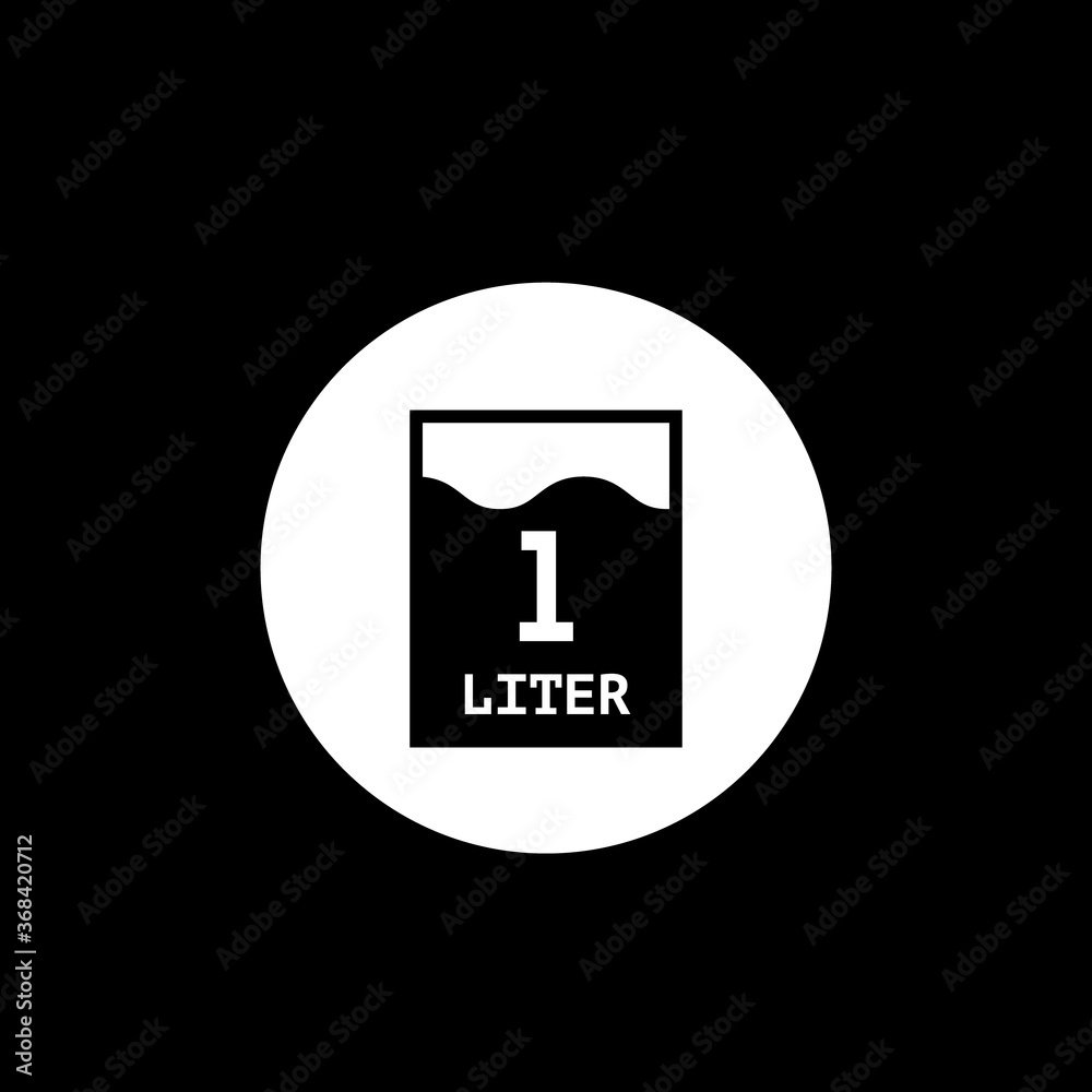 1 Liter l sign estimated volumes milliliters Stock Vector | Adobe Stock