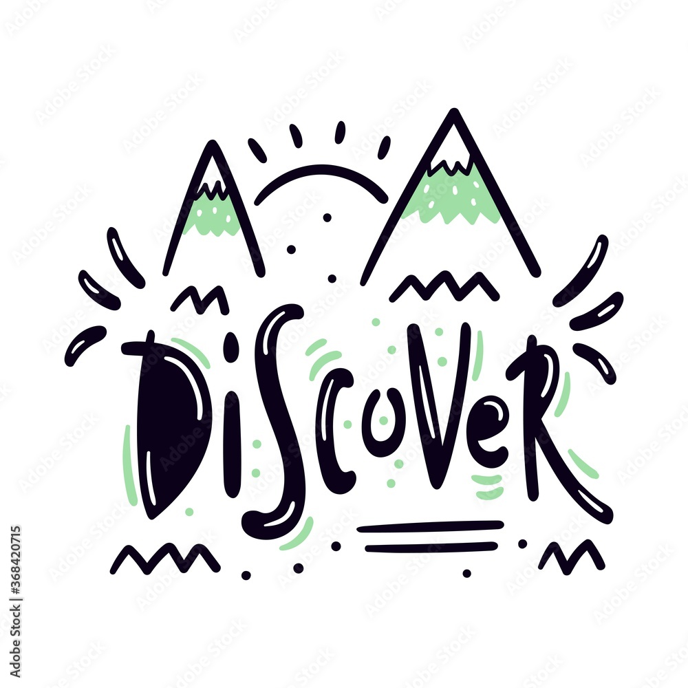 Discover drawn lettering with decorative elements - Flyer poster ...