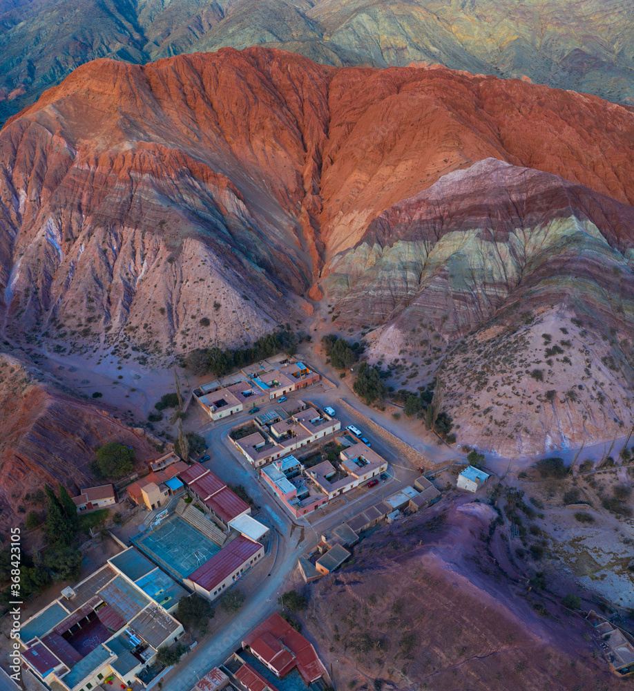 Cerro de los Siete Colores, Purmamarca, Valles y Quebradas, Aerial View ...