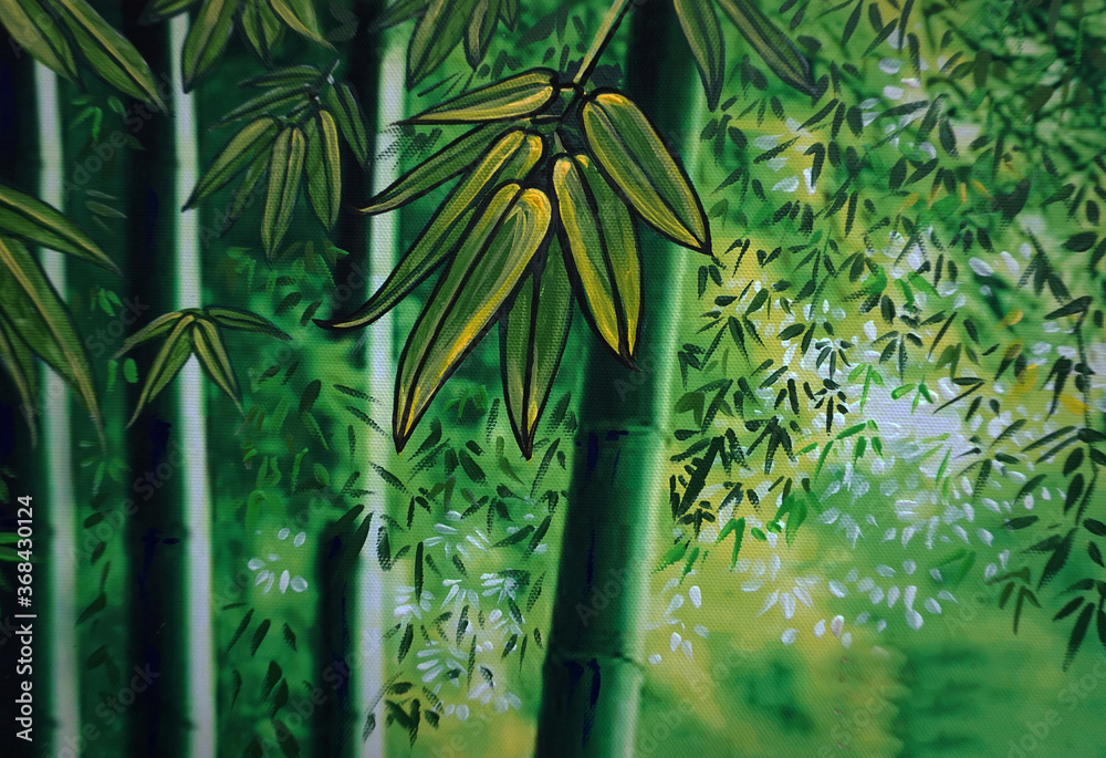Bamboo Oil Painting