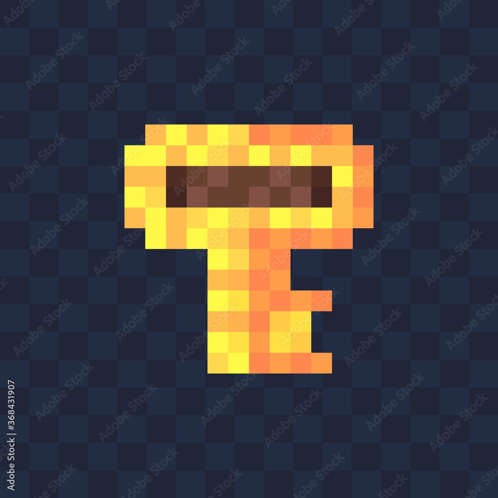 Pixel art gold key. Vector pixel art. Stock Vector | Adobe Stock