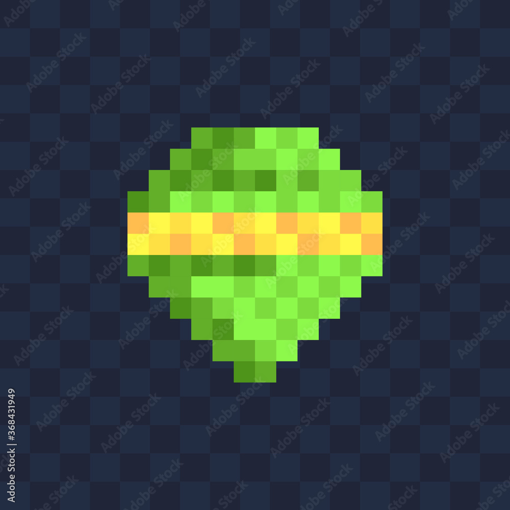 Pixel art emerald with gold. Vector pixel art. Stock Vector | Adobe Stock