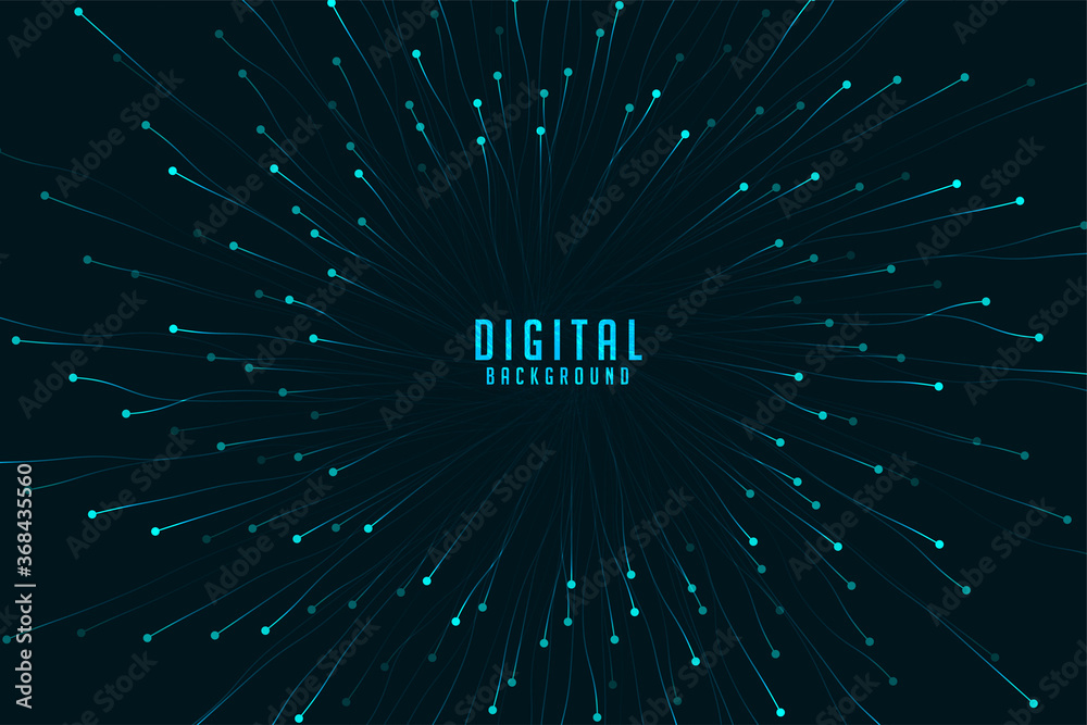 digital technology background with bursting zoom particles Stock Vector ...