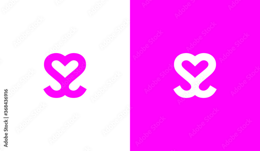 ss love logo template vector eps Stock Vector | Adobe Stock