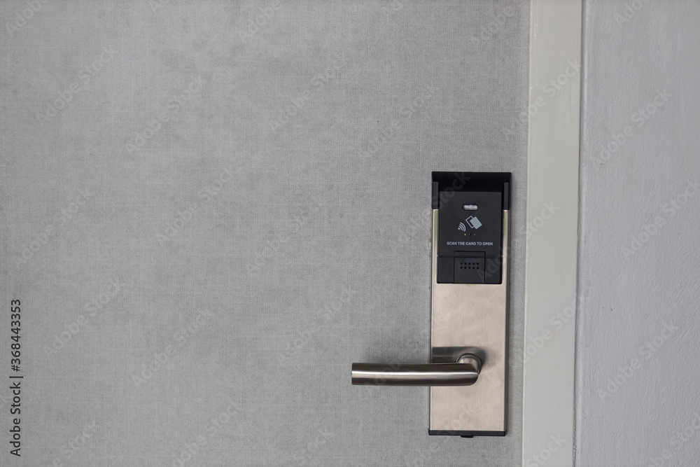 Foto de Smart card door key lock system in hotel. Hotel electronic lock ...