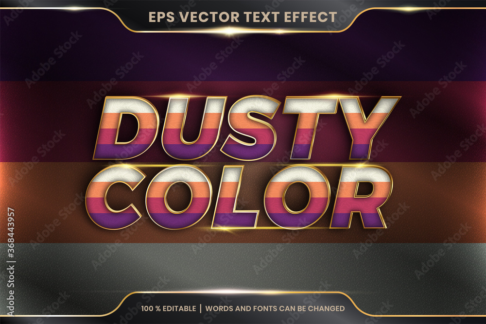 Text effect in 3d Dusty color words, text effect theme editable ...