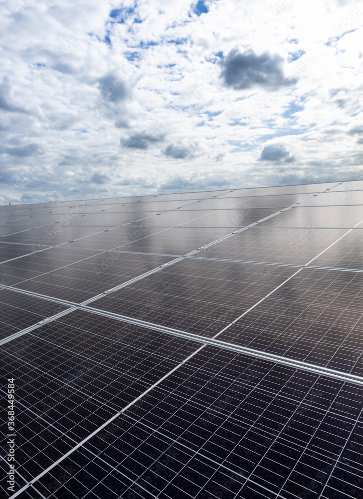 Solar photovoltaic modules installed in a power generation plant Stock ...