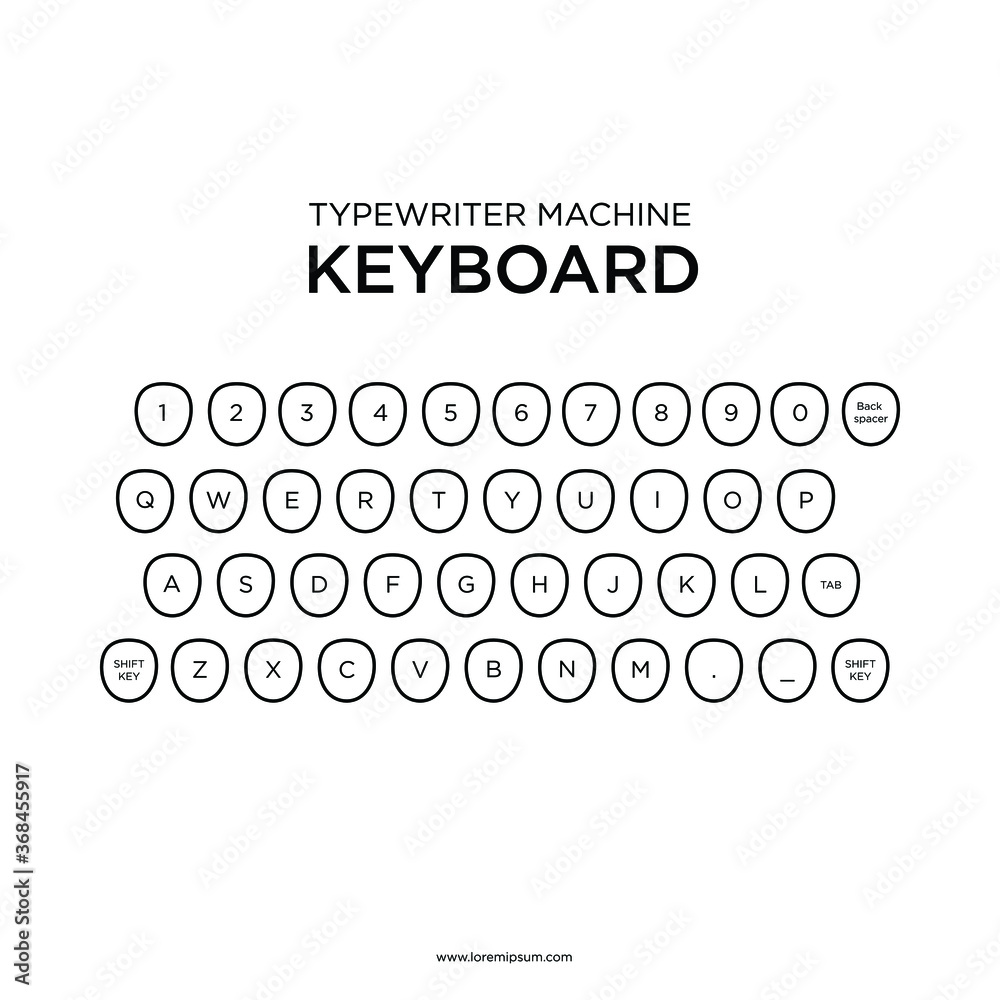 Modern keyboard design. Fashionable retro concept. Round keys. Vector ...