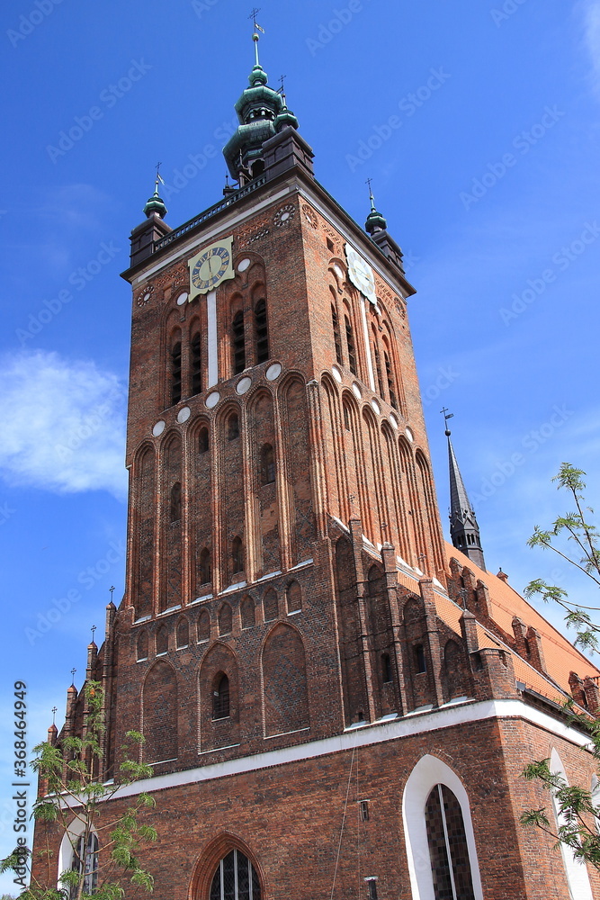 Danzig - die gotische Kirche St. Katharina aus dem 13. Jahrhundert, die ...