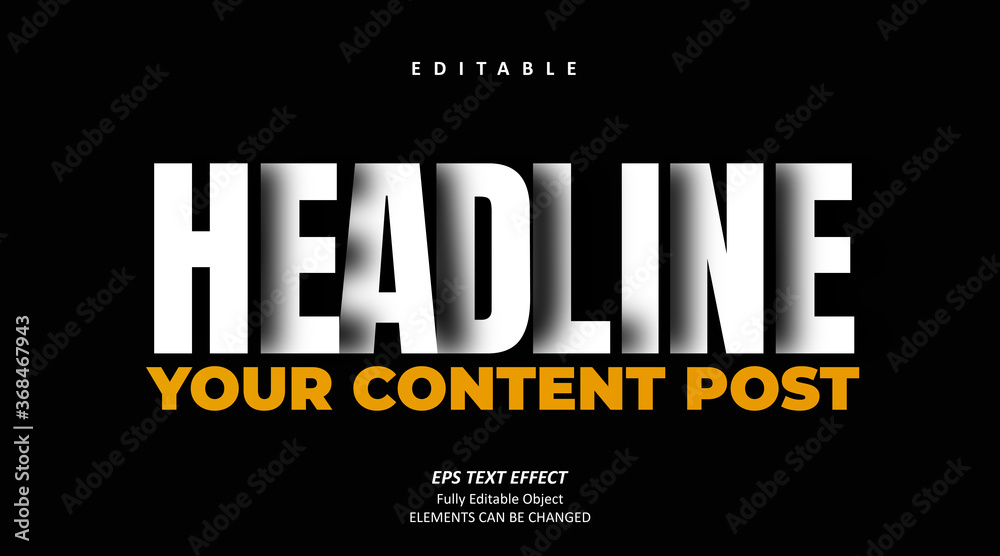 3D Shadow Headline Title Editable Text Premium Vector Stock Vector ...