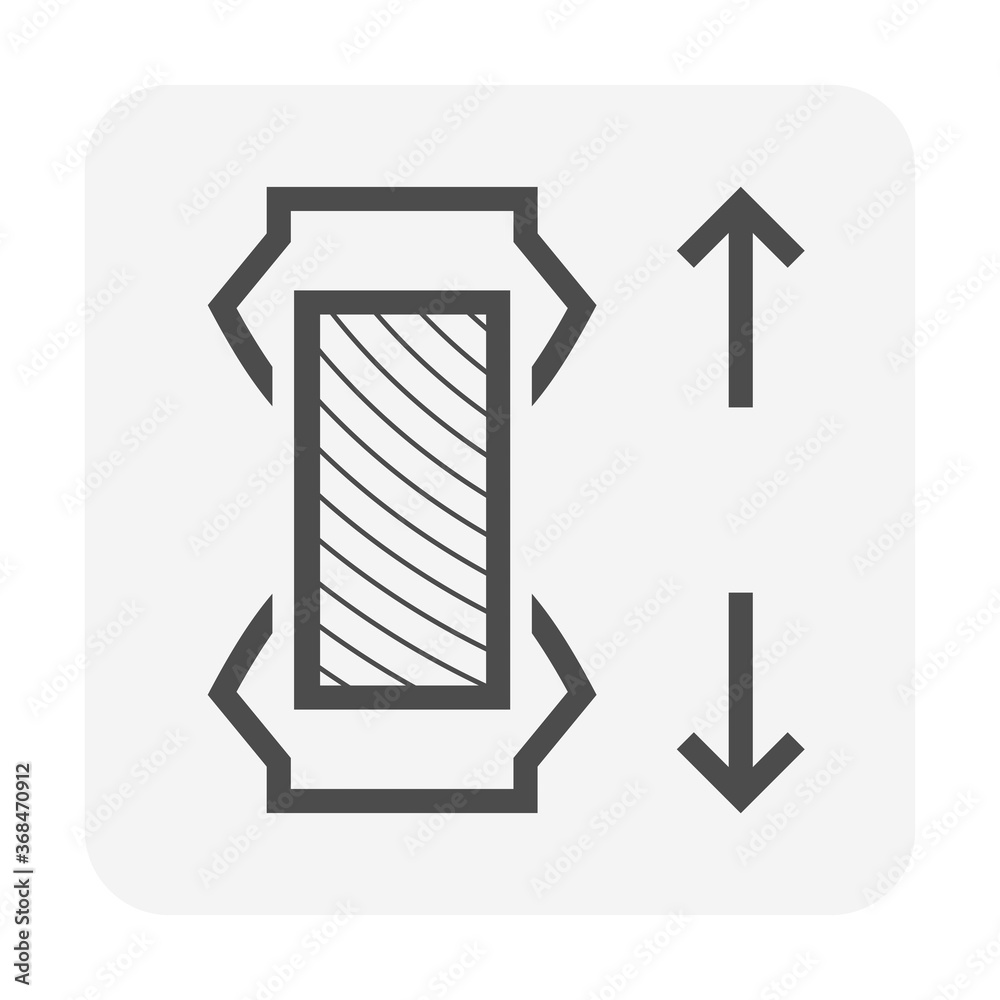Wood floor material testing of tensile strength testing vector icon ...