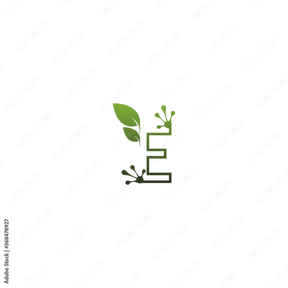 Letter E logo design frog footprints concept icon Stock Vector | Adobe ...