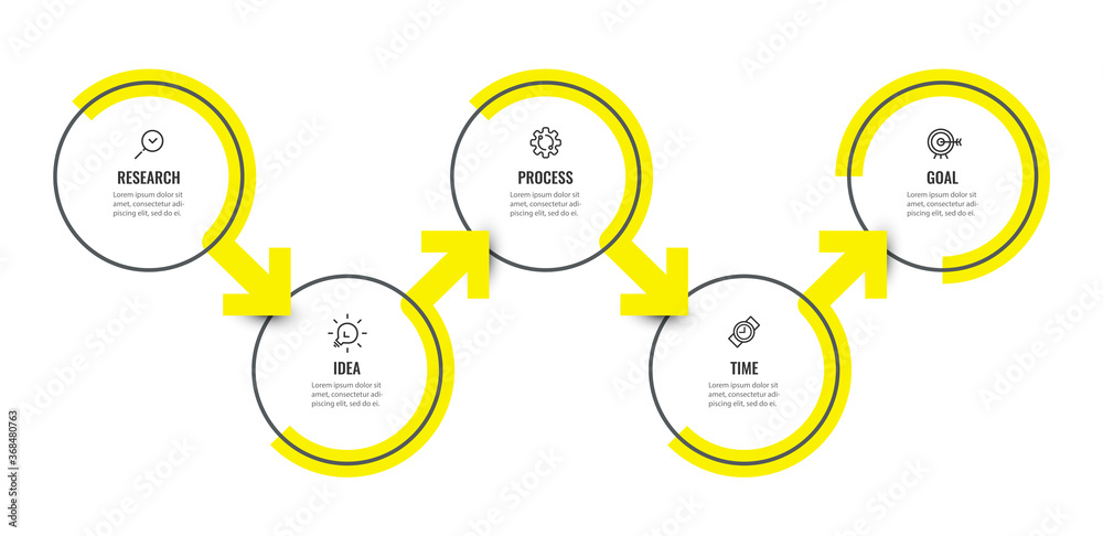 Vector Infographic design template with 5 options or steps. Can be used ...