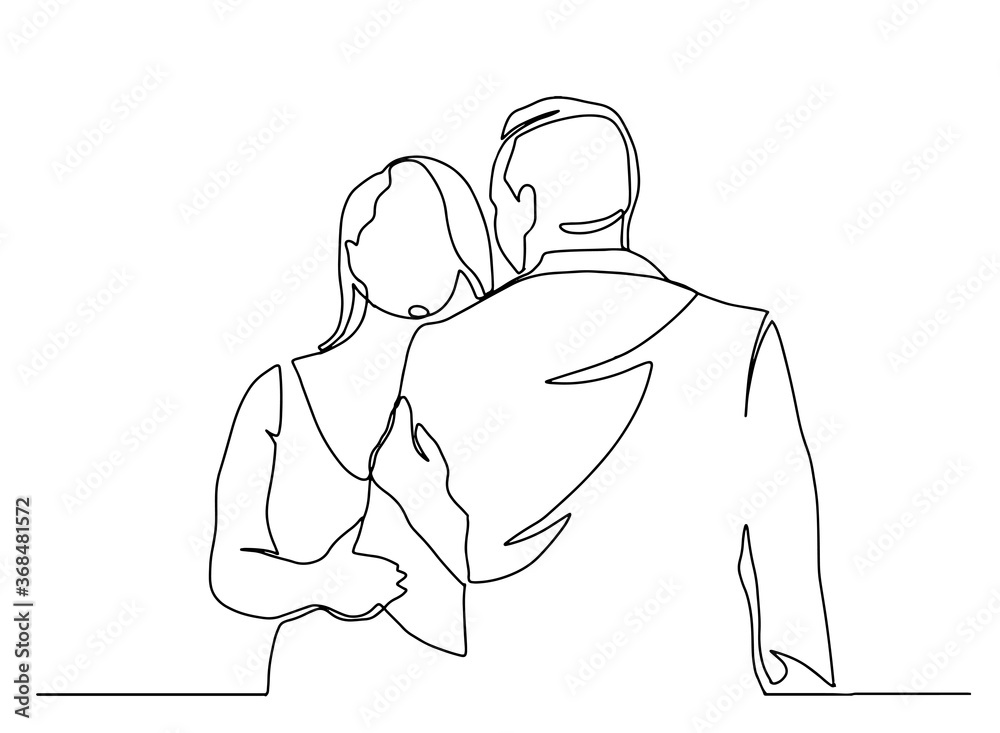 Couple Embrace Drawing