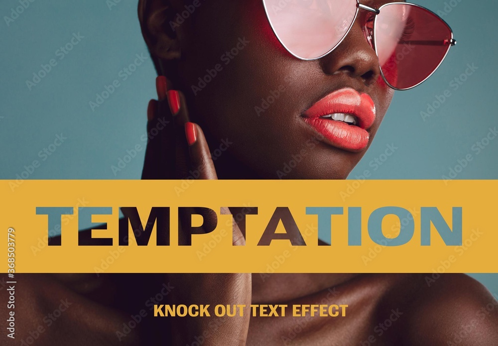 Knock Out Text Effect Mockup Stock Template | Adobe Stock